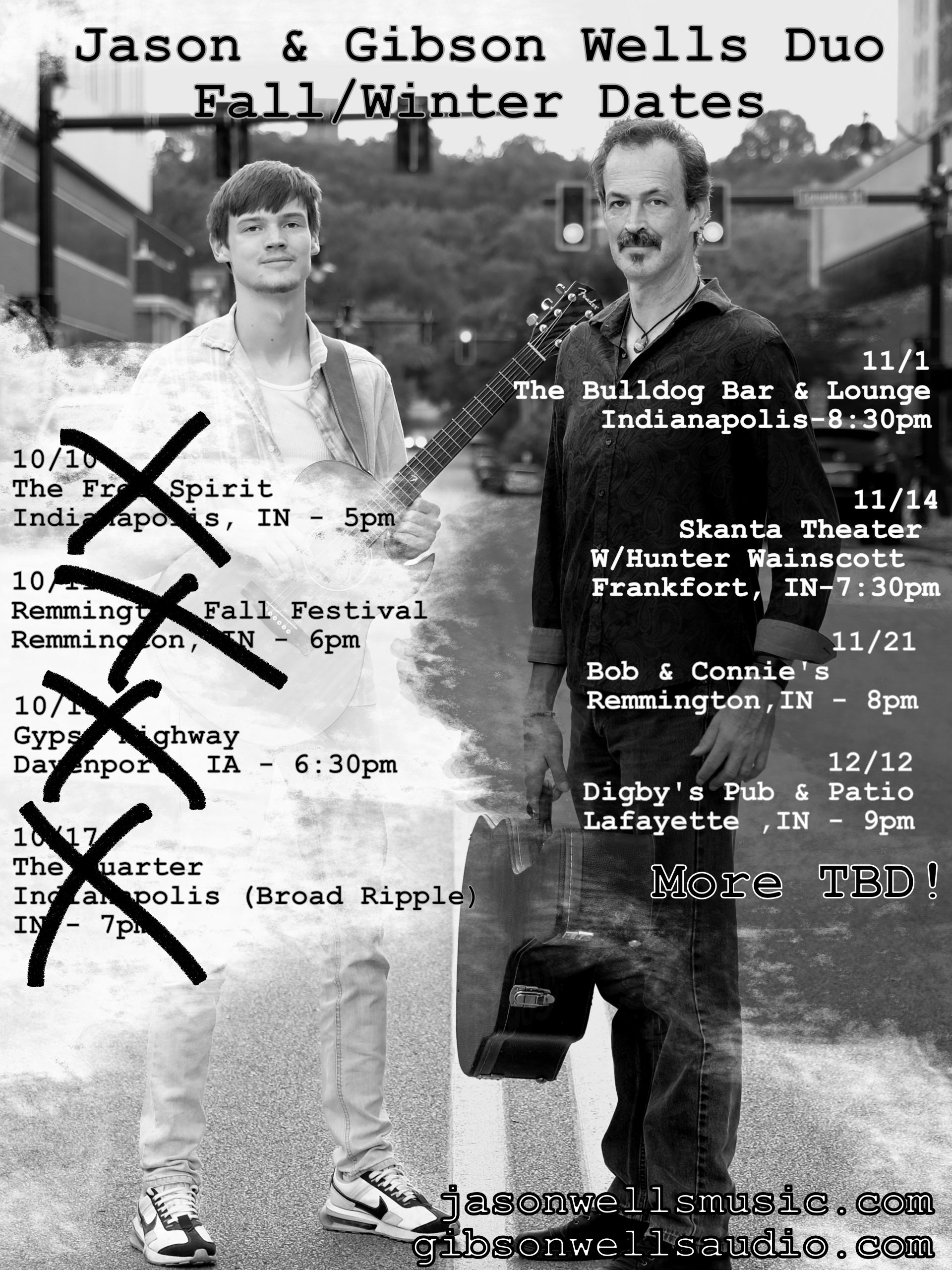 Jason & Gibson Wells Duo Fall/Winter Shows – Gibson Wells Audio